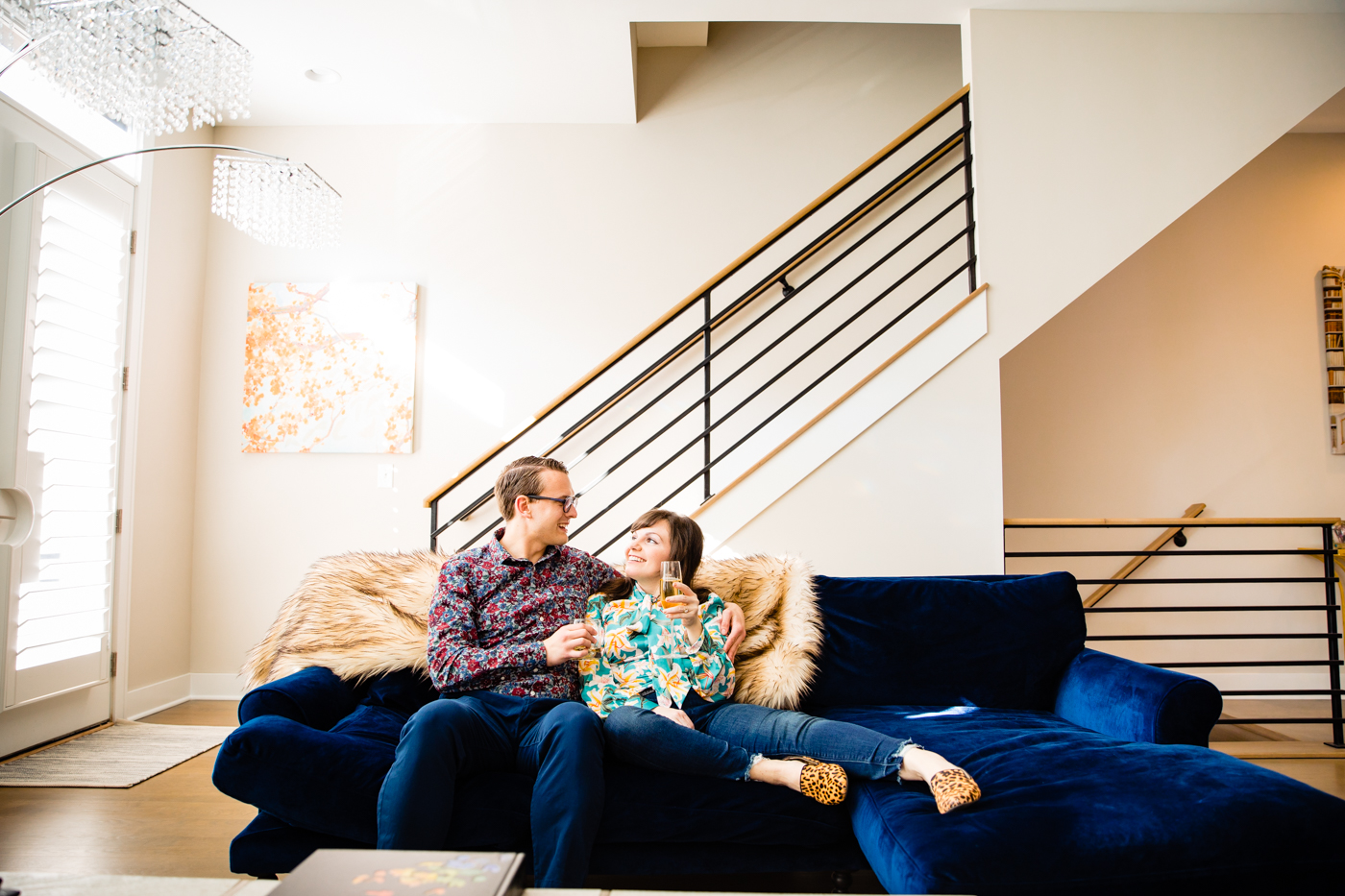 In-Home & Goodale Station Engagement Photos | Stephanie & Steven
