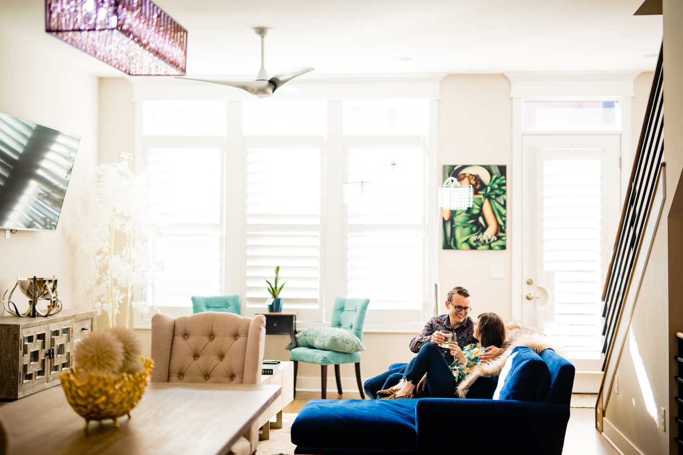 In-Home & Goodale Station Engagement Photos | Stephanie & Steven